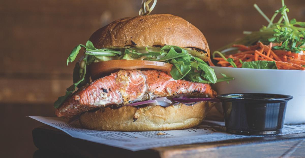 An Arctic Char Burger, Beer, and Fries | Up Here Publishing
